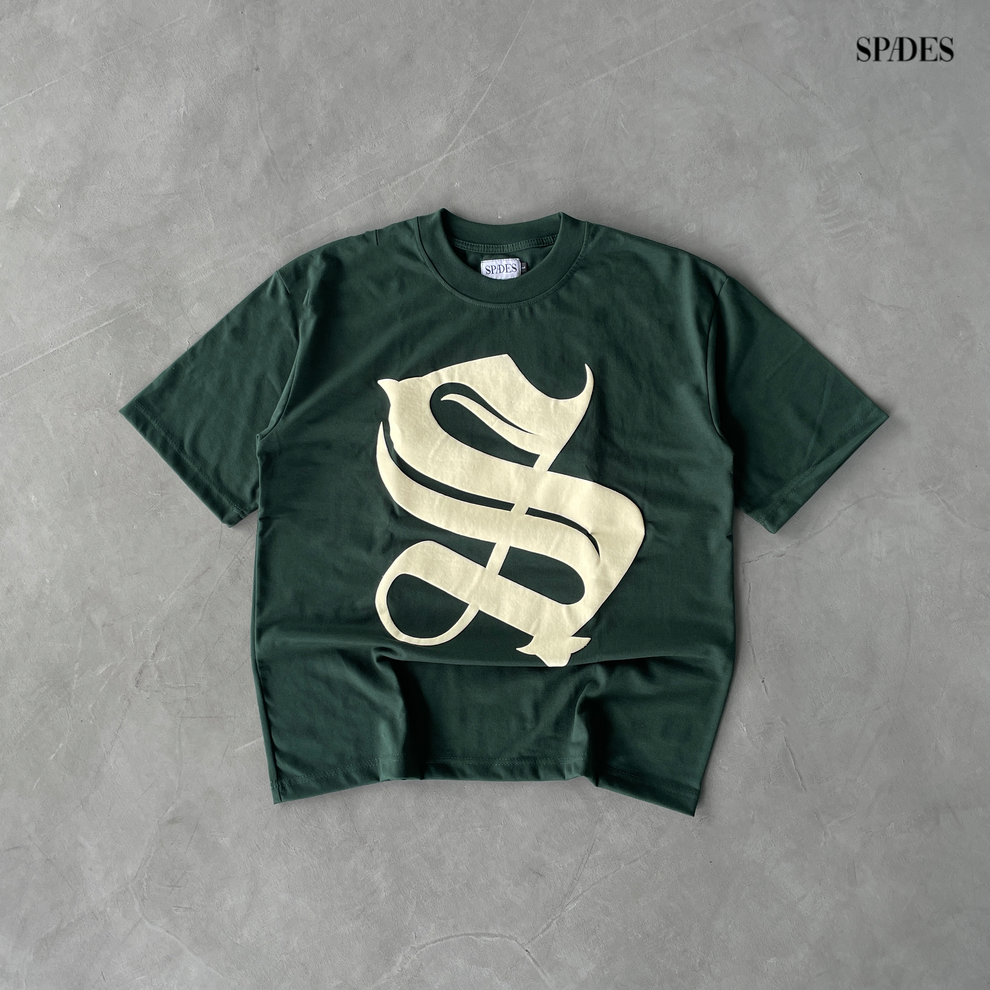 Spades Gamblers Mark Boxy Tee Moss – SPADES